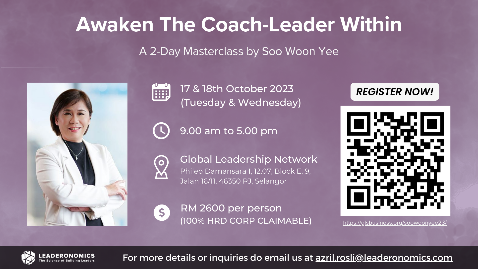 Awake The Coach Leader Within Soo Woon Yee Leaderonomics Curated Events